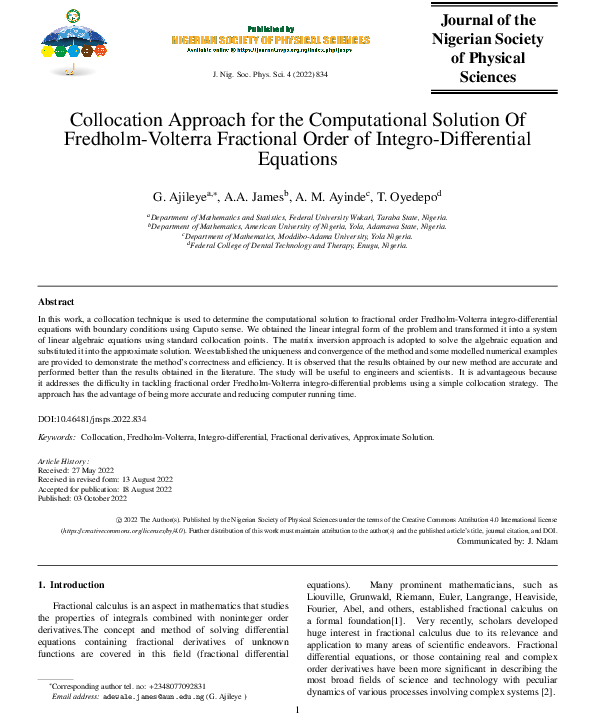 Pdf Collocation Approach For The Computational Solution Of Fredholm