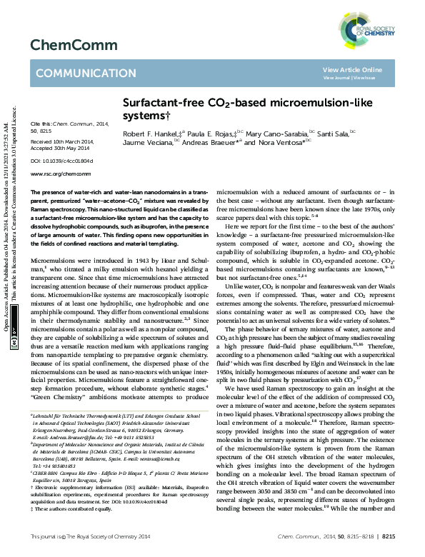 (PDF) Surfactant-free CO2-based microemulsion-like systems