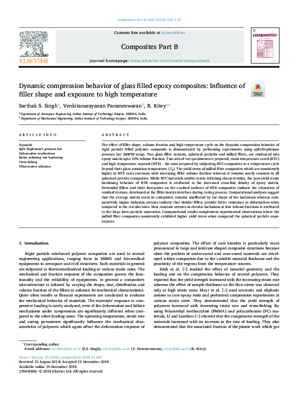 (PDF) Dynamic compression behavior of glass filled epoxy composites ...