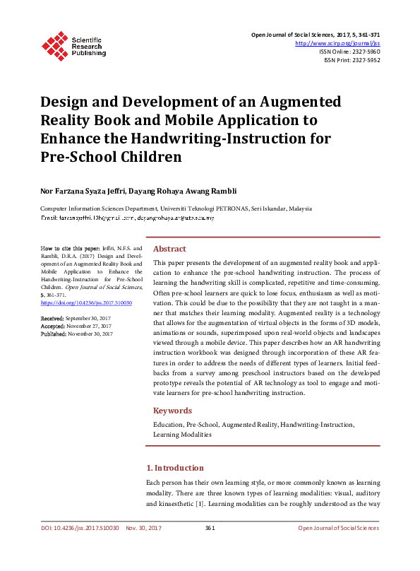 (PDF) Design and Development of an Augmented Reality Book and Mobile Application to Enhance the ...