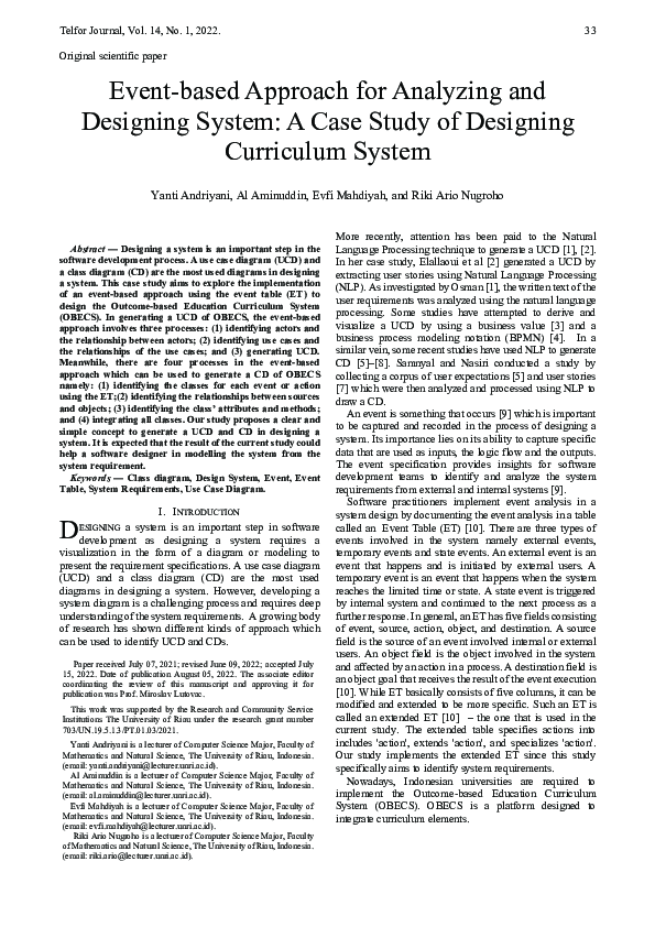 (PDF) Event-based approach for analyzing and designing system: A case ...