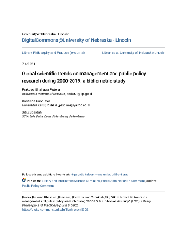 (PDF) Global scientific trends on management and public policy research ...