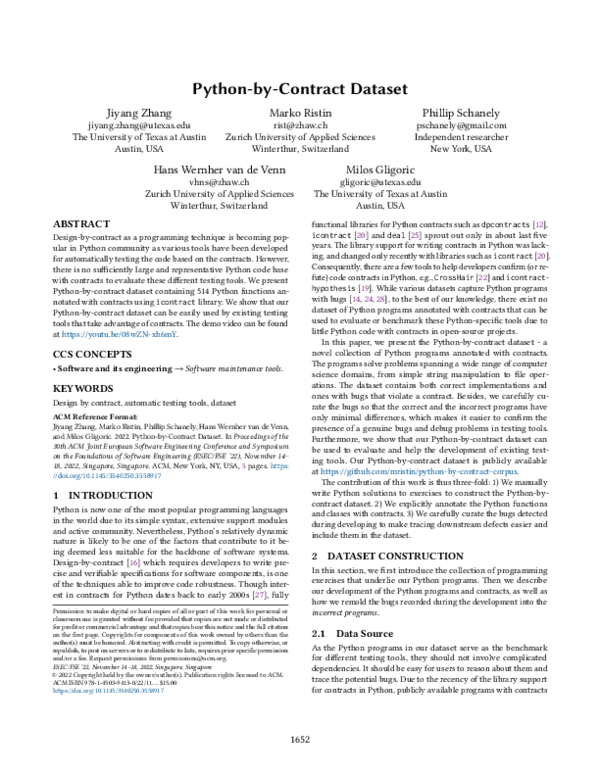 (PDF) Python-by-contract dataset