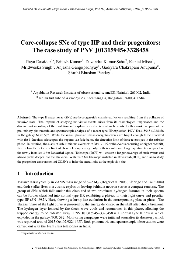 (PDF) Core-collapse SNe of type IIP and their progenitors: The case ...