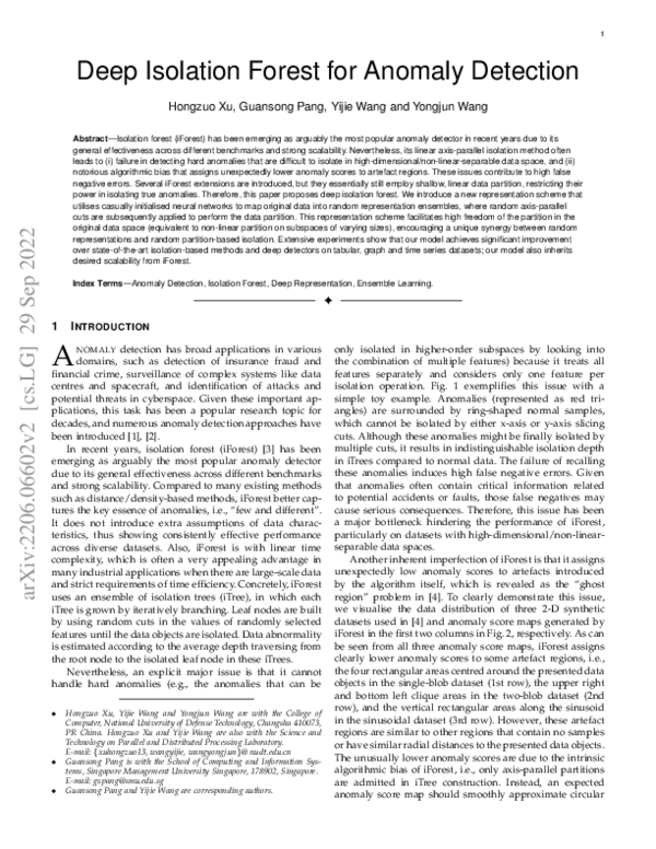 (PDF) Deep Isolation Forest for Anomaly Detection