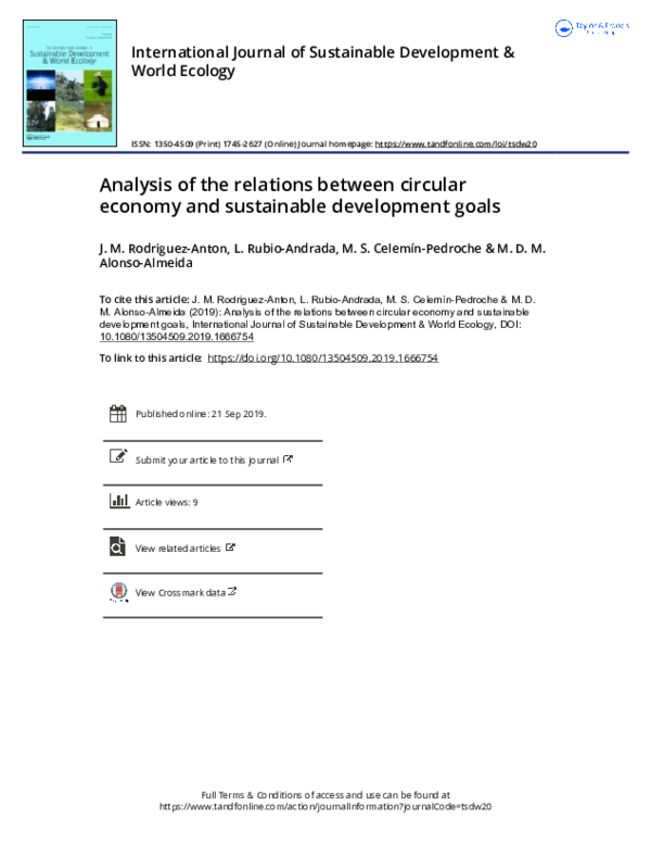 (PDF) Analysis of the relations between circular economy and ...