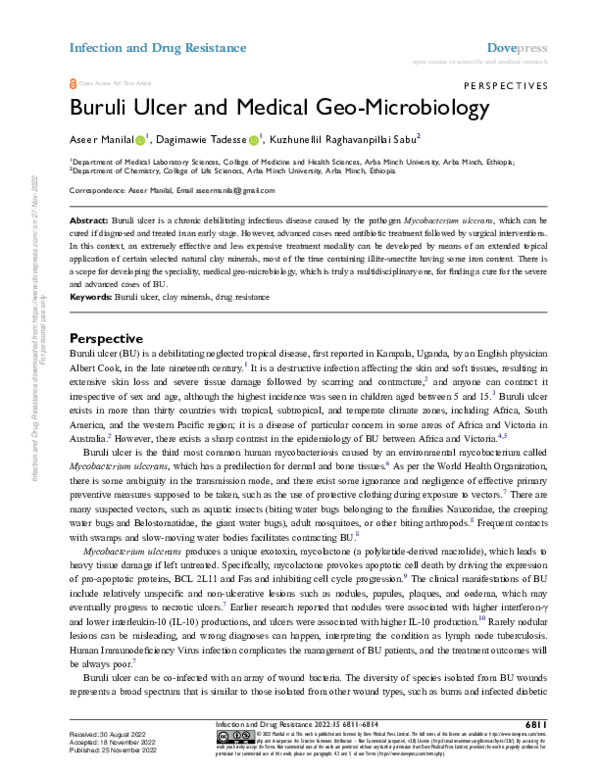 (PDF) Buruli Ulcer and Medical Geo-Microbiology