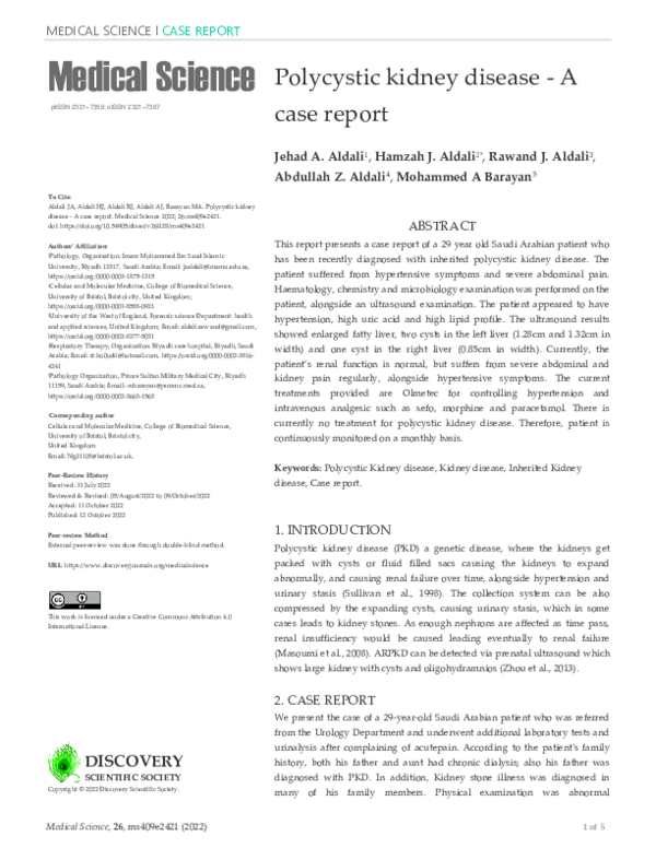 (PDF) Polycystic kidney disease - A case report