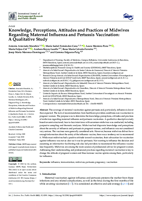 (PDF) Knowledge, Perceptions, Attitudes and Practices of Midwives Regarding Maternal Influenza ...