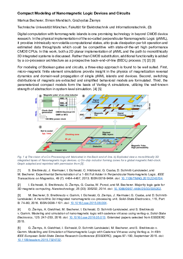 (PDF) Compact Modeling of Nanomagnetic Logic Devices and Circuits
