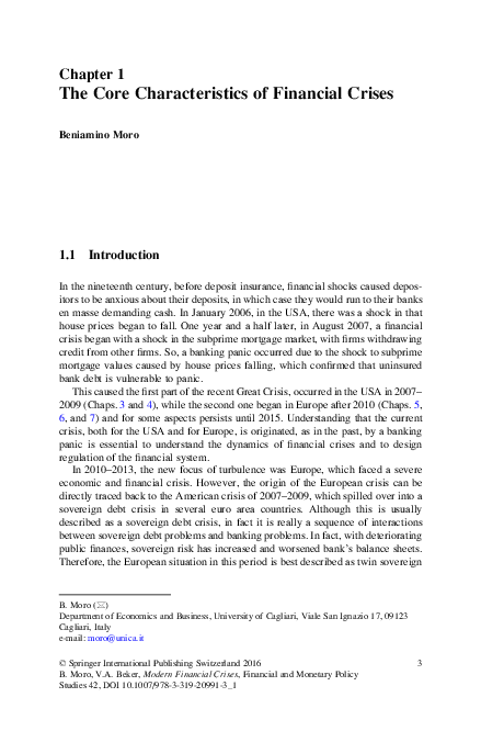 (PDF) The Core Characteristics of Financial Crises