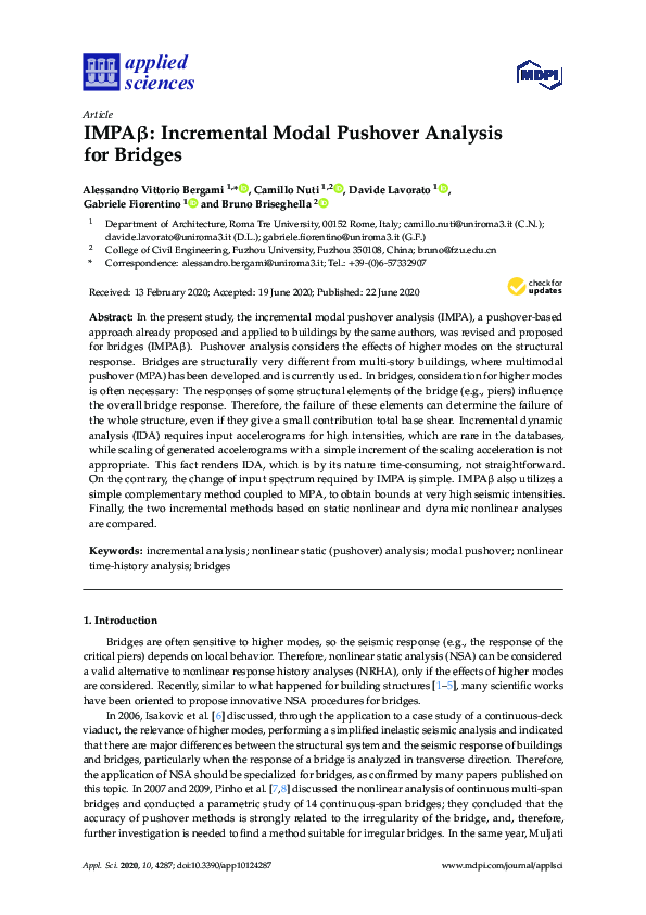 (PDF) Proposal of A Non Linear Static Analysis Procedure for Bridges ...