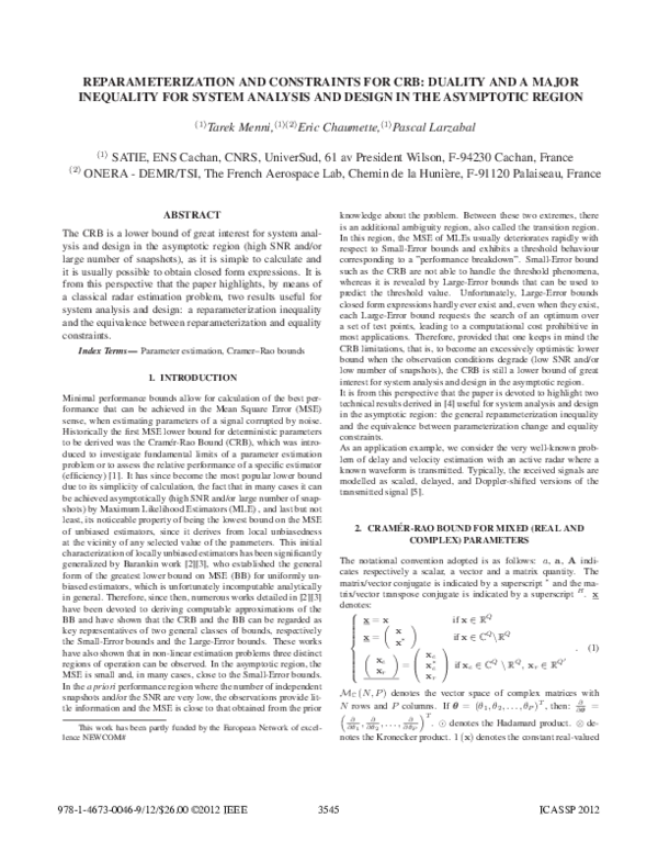 (PDF) CRB Reparameterization for System Design