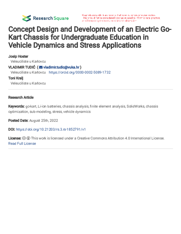 (PDF) Concept Design and Development of an Electric Go-Kart Chassis for ...