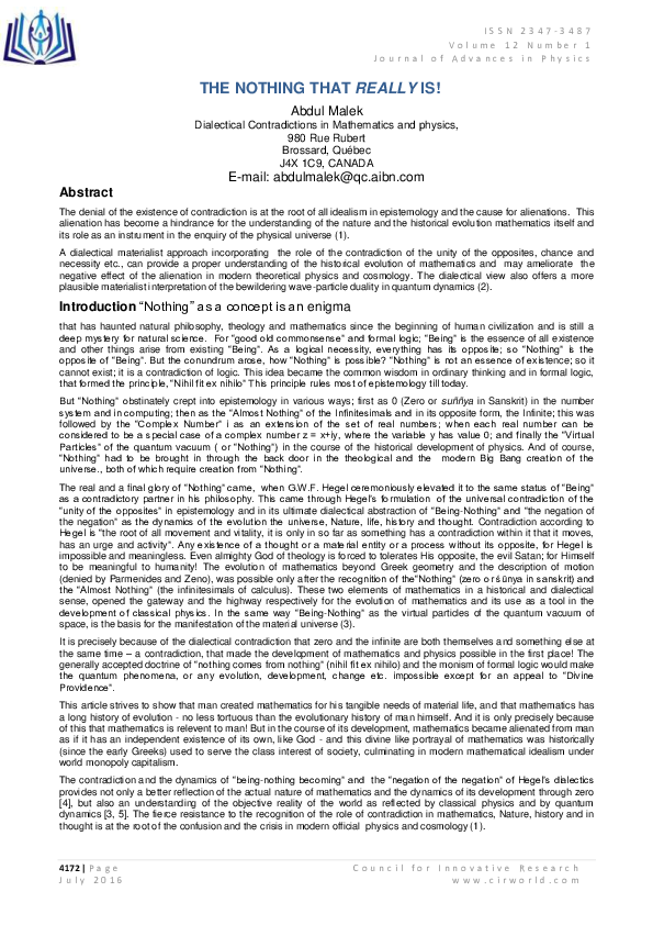 (PDF) The Nothing That Really Is!