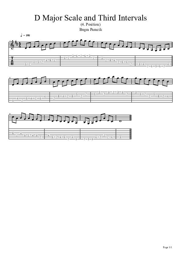 (PDF) D Major Scale and Third Intervals