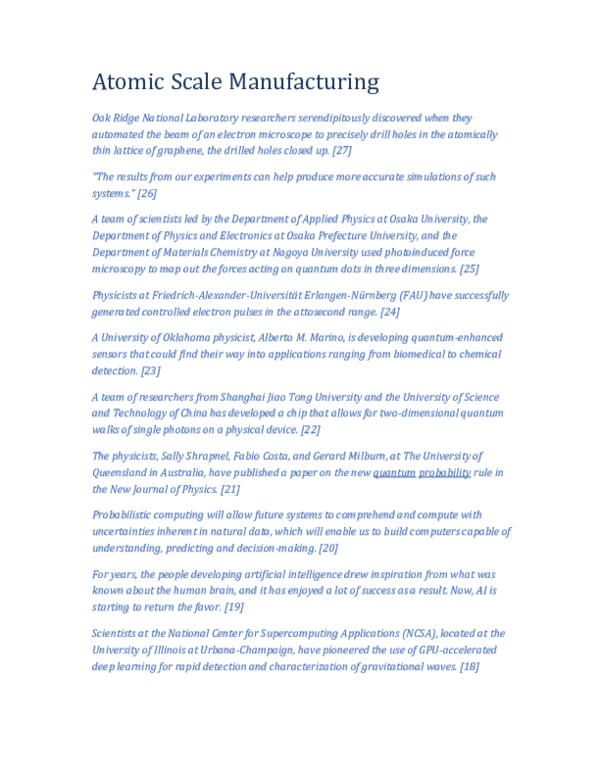 Pdf Atomic Scale Manufacturing