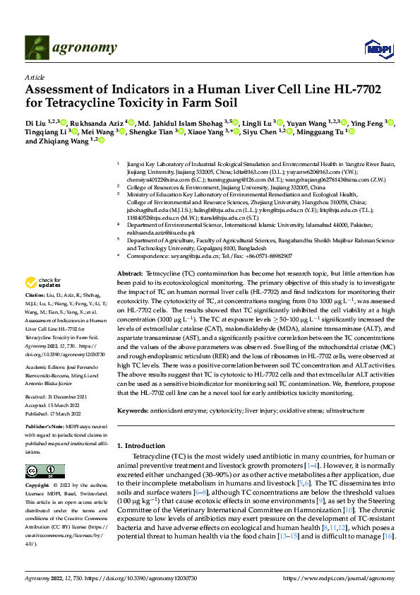 (PDF) Assessment of Indicators in a Human Liver Cell Line HL-7702 for ...