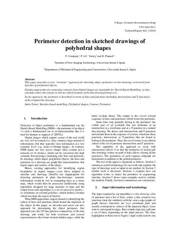 (PDF) Perimeter Detection in Sketched Drawings of Polyhedral Shapes