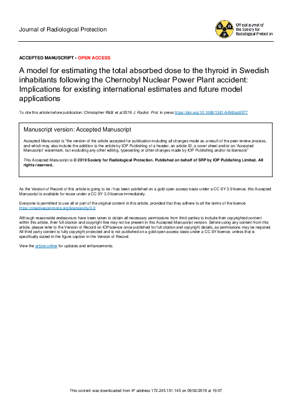 (PDF) A model for estimating the total absorbed dose to the thyroid in ...