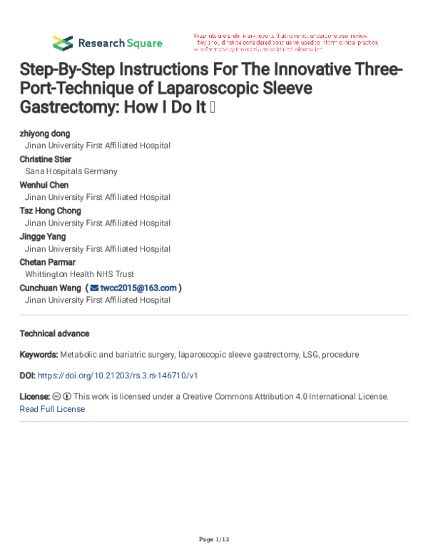 (PDF) Step-By-Step Instructions For The Innovative Three-Port-Technique ...