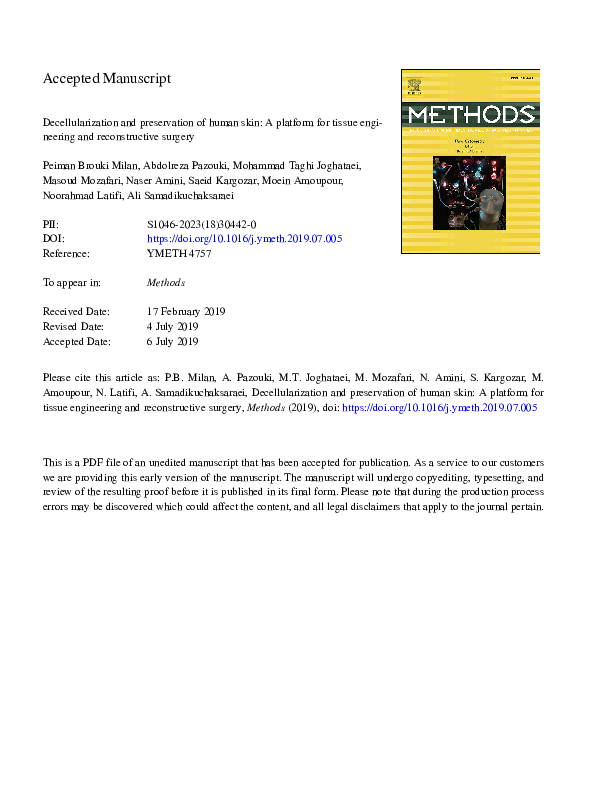 (PDF) Decellularization and preservation of human skin: A platform for ...