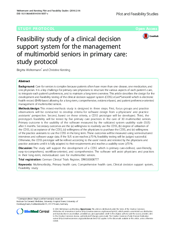 (PDF) Feasibility study of a clinical decision support system for the management of multimorbid ...