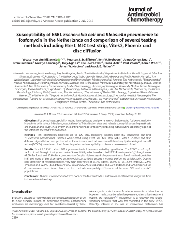 (PDF) Susceptibility of ESBL Escherichia coli and Klebsiella pneumoniae ...