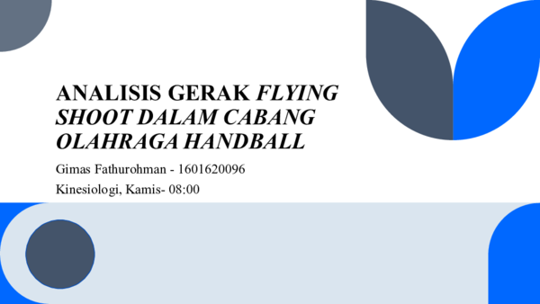 (PPT) ANALISIS GERAK FLYING SHOOT DALAM CABANG OLAHRAGA HANDBALL