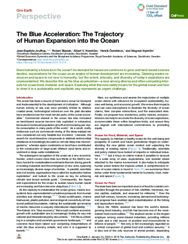 (PDF) The Blue Acceleration: The Trajectory of Human Expansion into the ...