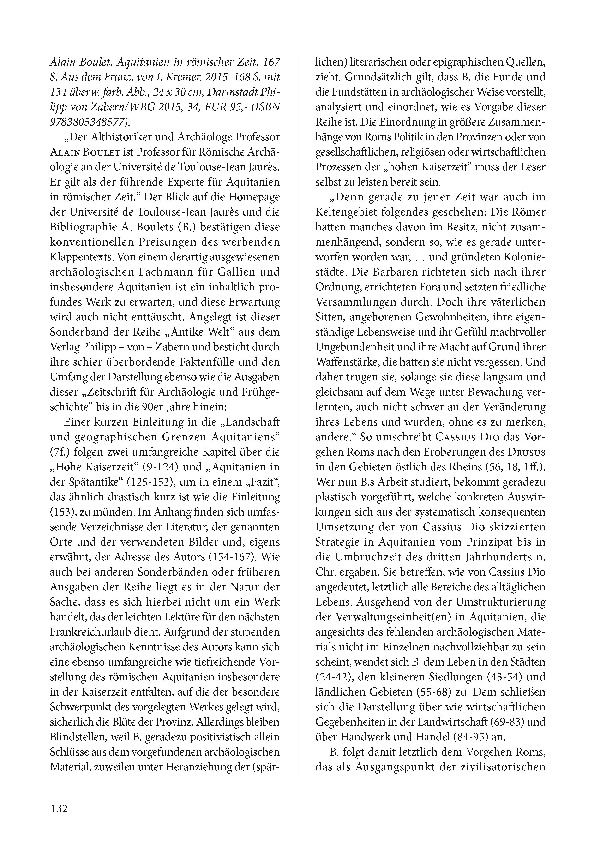 (PDF) Alain Boulet, Aquitanien in römischer Zeit