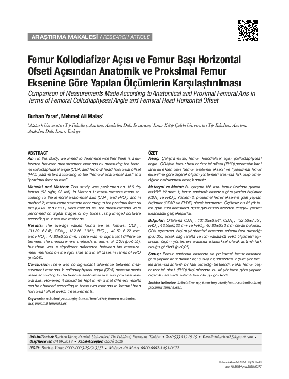 (PDF) Comparison of Measurements Made According to Anatomical and ...