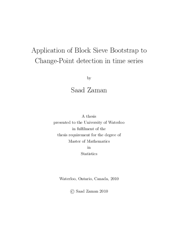 (PDF) Application of Block Sieve Bootstrap to Change-Point detection in ...