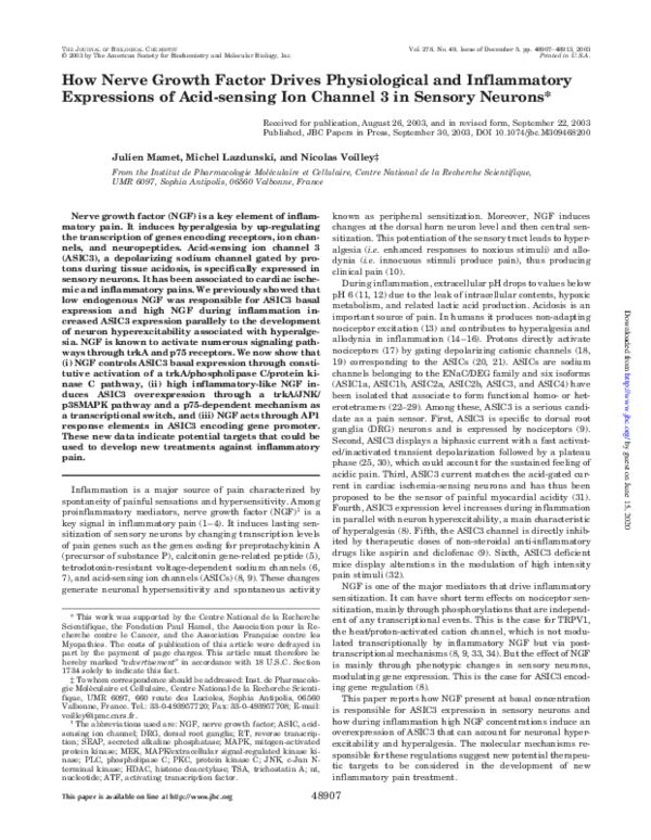 (PDF) How Nerve Growth Factor Drives Physiological and Inflammatory ...