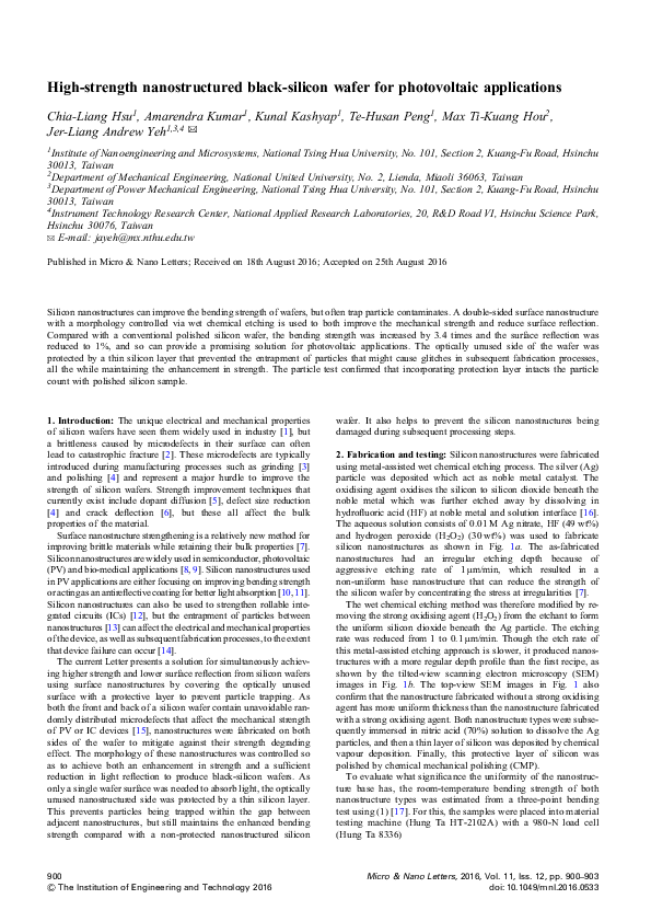 (PDF) High-strength nanostructured black-silicon wafer for photovoltaic ...