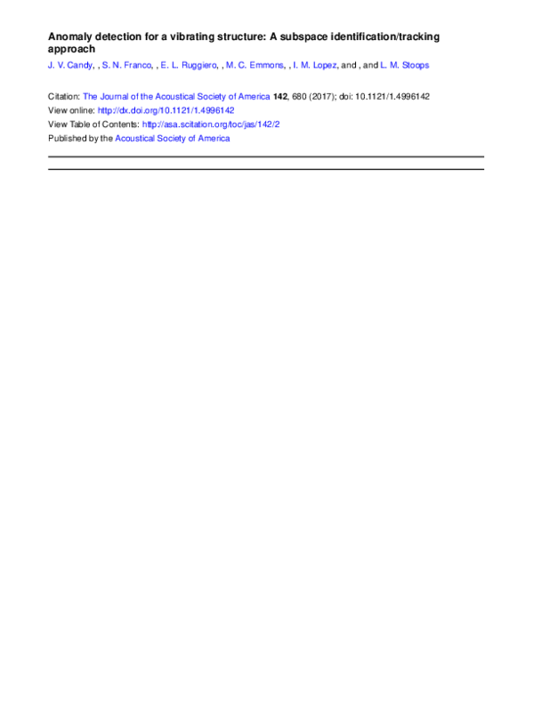 (PDF) Anomaly detection for a vibrating structure: A subspace ...