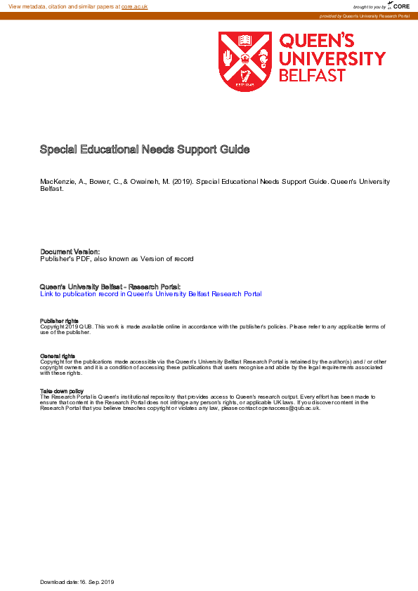 (PDF) Special Educational Needs Support Guide