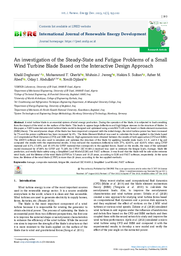 (PDF) An investigation of the Steady-State and Fatigue Problems of a ...