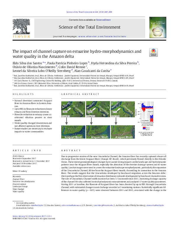(PDF) The impact of channel capture on estuarine hydro-morphodynamics ...