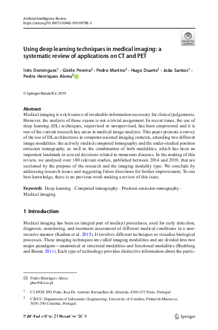 (PDF) Using deep learning techniques in medical imaging: a systematic review of applications on ...