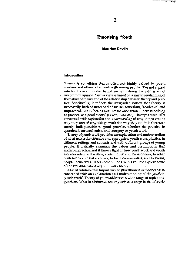 (PDF) Theorising "Youth