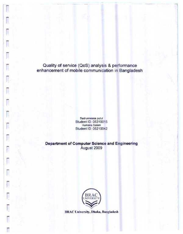 Pdf Quality Of Service Qos Analysis And Performance Enhancement Of Mobile Communication In