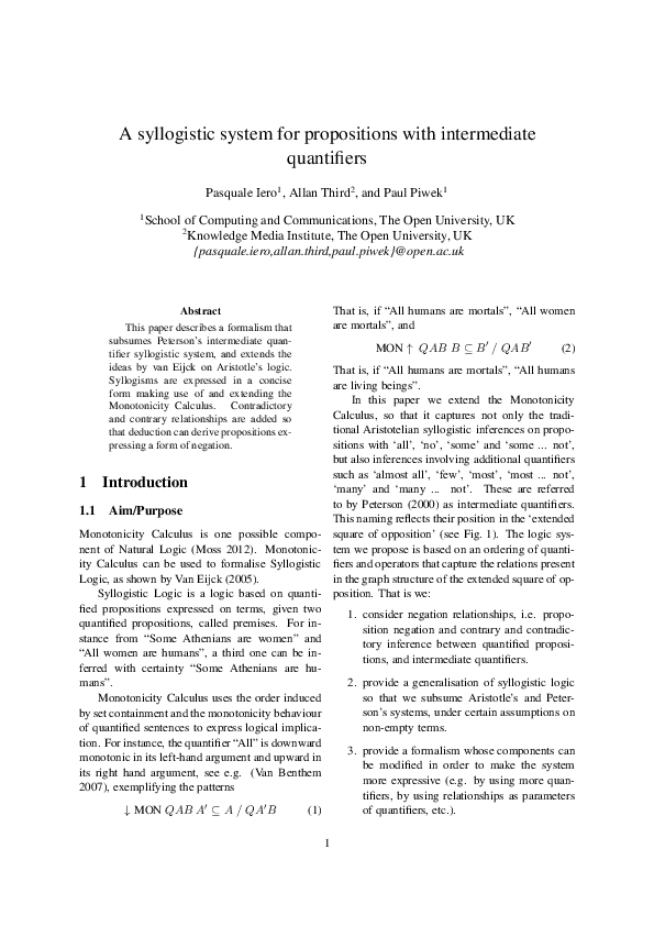 (PDF) A syllogistic system for propositions with intermediate quantifiers