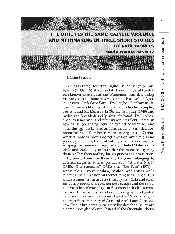 (PDF) The Other is the Same: Cainite Violence and Mythmaking in Three ...