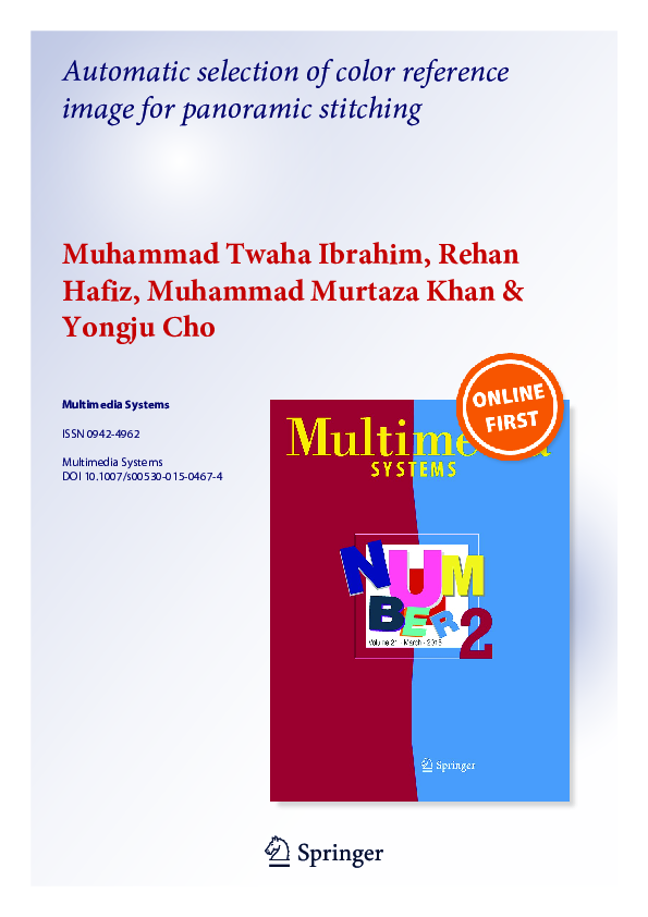 (PDF) Automatic selection of color reference image for panoramic stitching