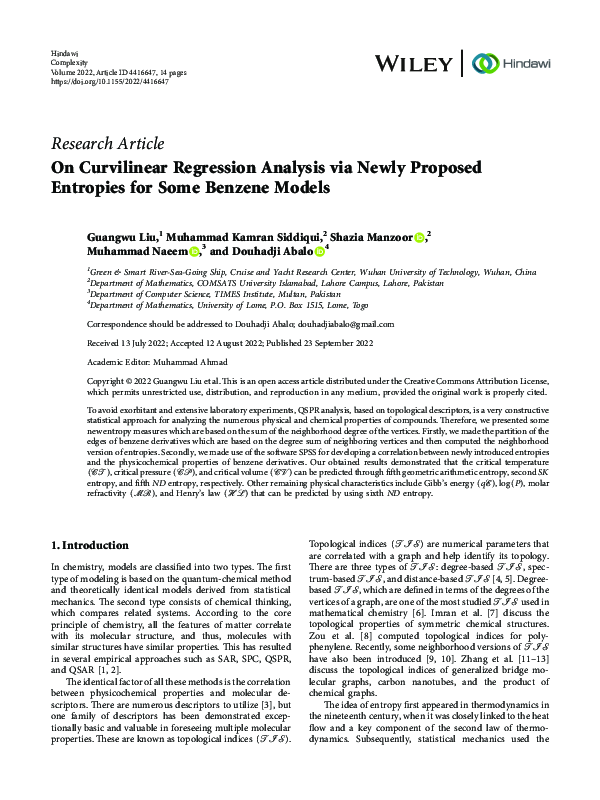 (PDF) On Curvilinear Regression Analysis via Newly Proposed Entropies ...