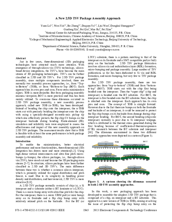 (PDF) A new 2.5D TSV package assembly approach