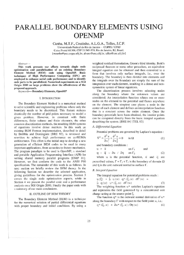 (PDF) Parallel Boundary Elements Using OpenMP (PDF) Parallel Boundary Elements Using OpenMP