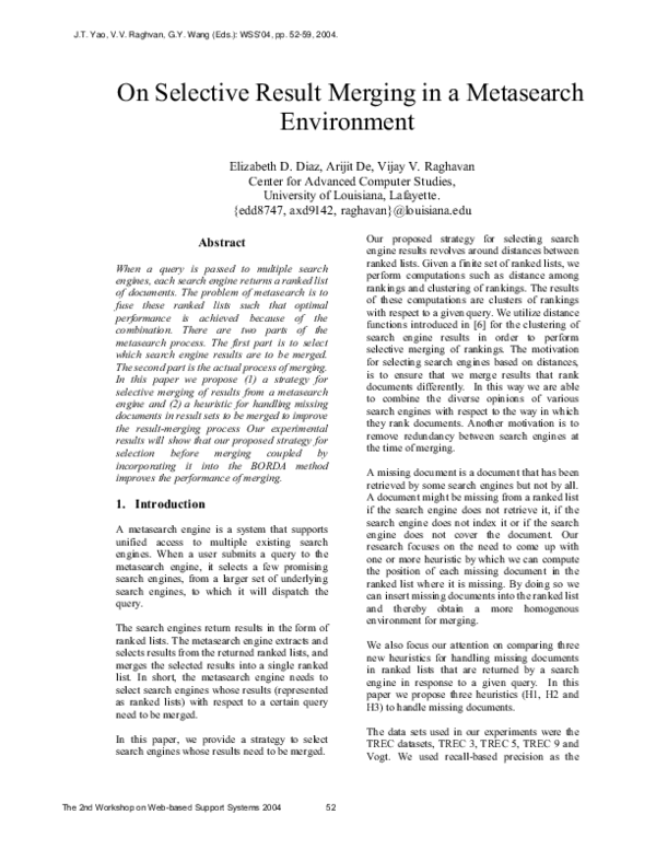 (PDF) On selective result merging in a metasearch environment ...