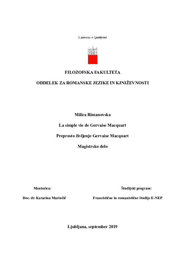 (PDF) The simple life of Gervaise Macquart